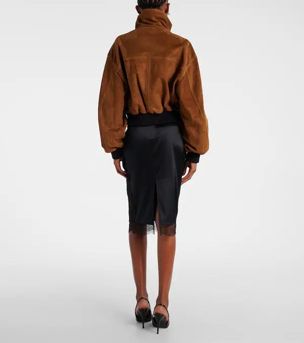Nour Hammour Briar Suede Bomber Jacket