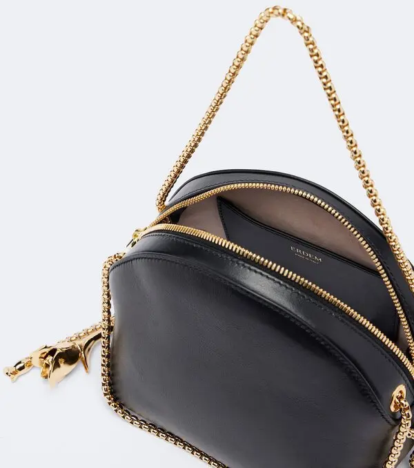 Erdem Flora Leather Top-handle Bag - Black