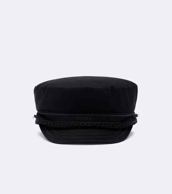 Fendi Logo Cotton Newsboy Hat