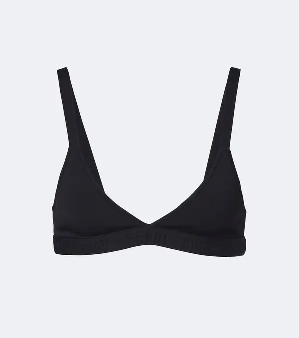 Fendi Logo Triangle Bralette - Black