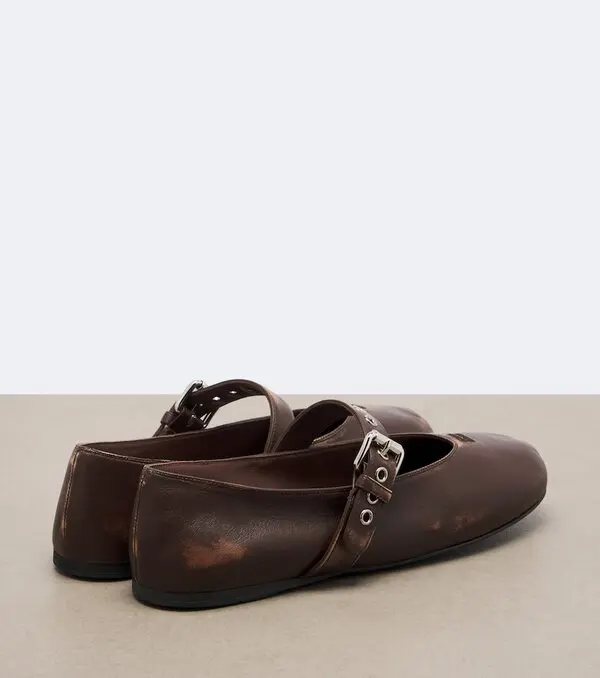 Miu Miu Leather Mary Jane Flats