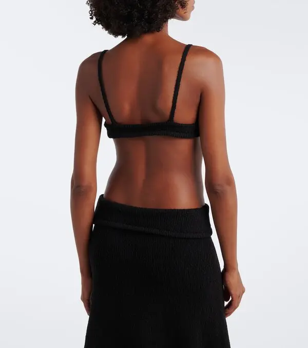 AYA MUSE Kena Knitted Cotton Bra Top - Black