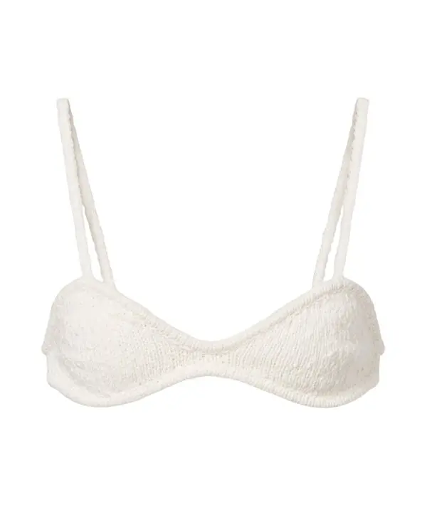 AYA MUSE Kena Knitted Cotton Bra Top - White