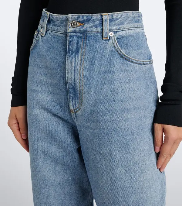 Erdem High-rise Wide-leg Jeans In Light