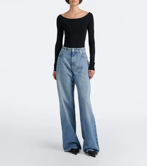Erdem High-rise Wide-leg Jeans In Light