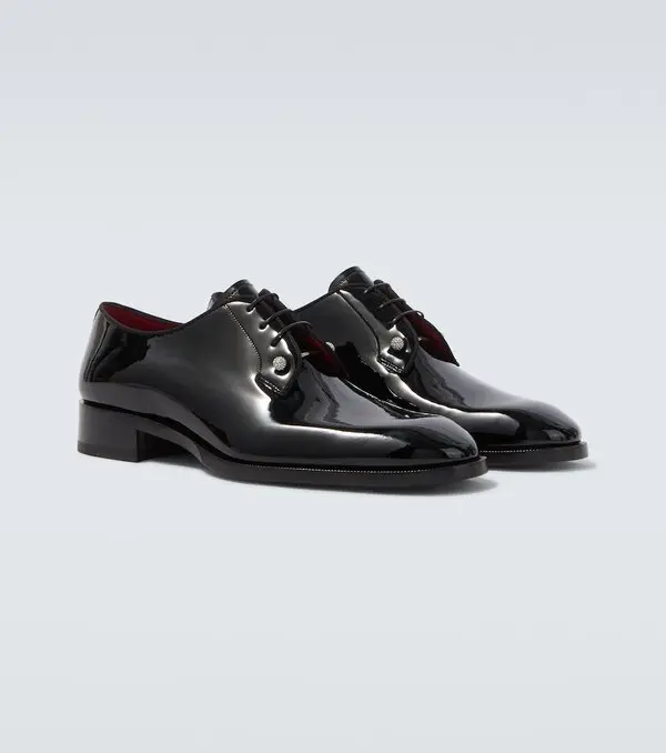 CHRISTIAN LOUBOUTIN Chambeliss Patent Leather Derby Shoes - Black