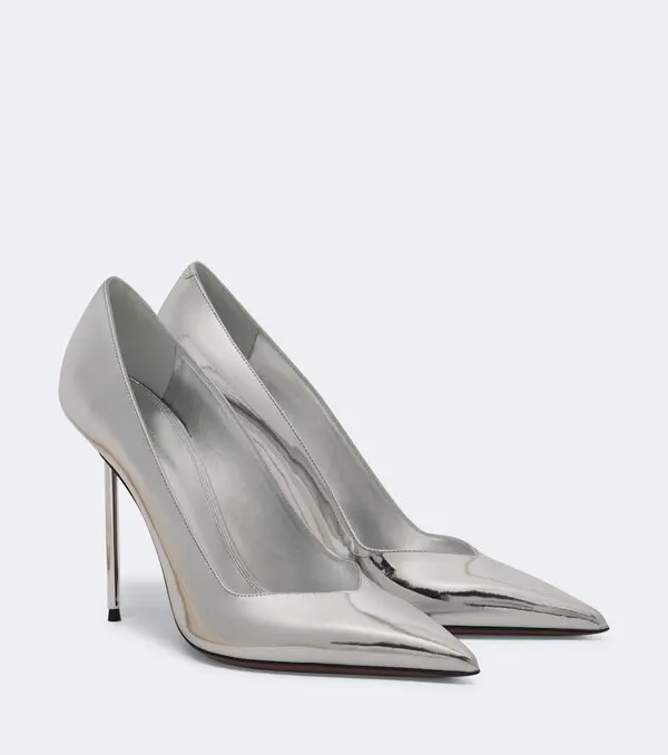 Paris Texas Lidia Metallic Leather Pumps - Silver