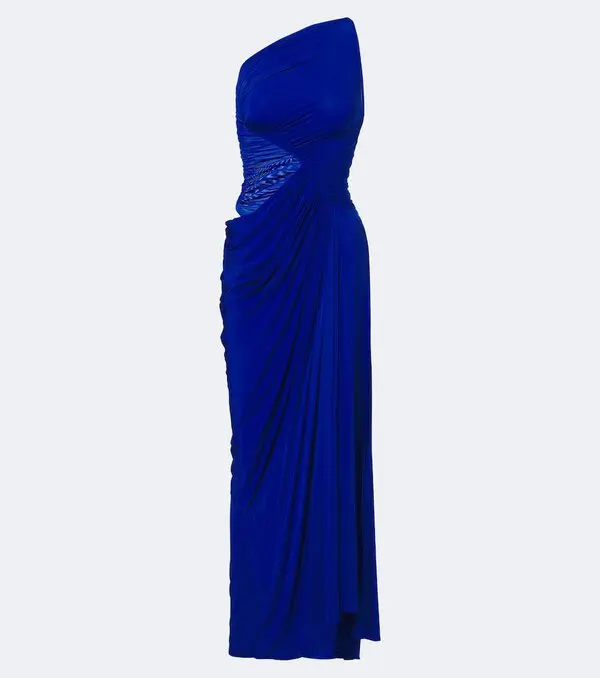 Alex Perry Ruched One-shoulder Gown - Blue