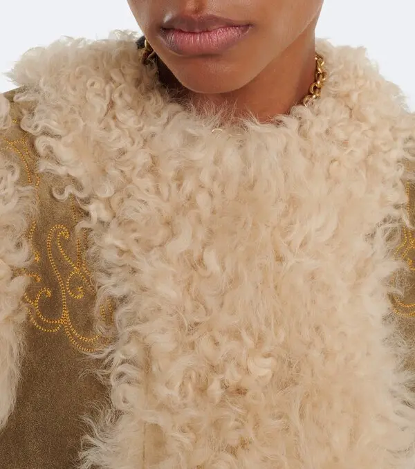 Etro Shearling-lined Embroidered Vest