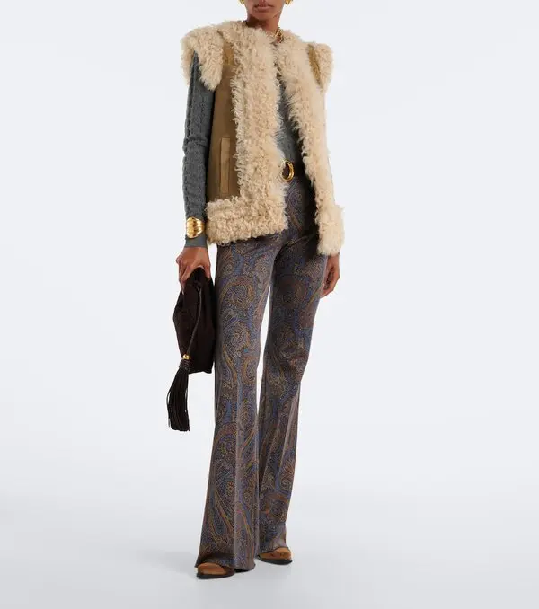 Etro Shearling-lined Embroidered Vest