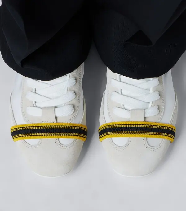 Fendi Wrap Suede-trimmed Sneakers