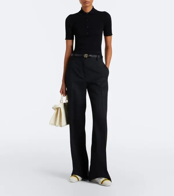 Fendi Wrap Suede-trimmed Sneakers