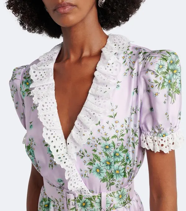 RODARTE Floral Silk Twill Minidress
