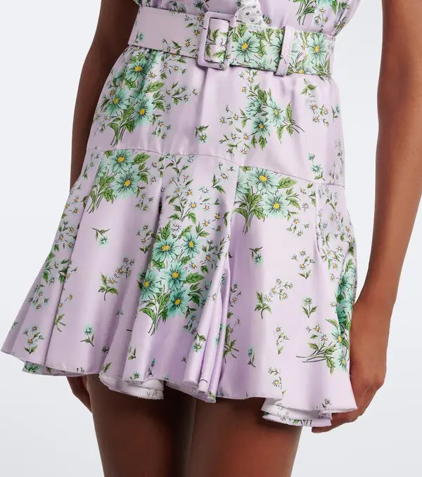 RODARTE Floral Silk Twill Minidress