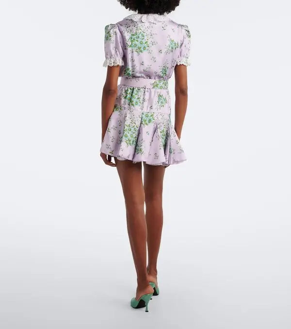 RODARTE Floral Silk Twill Minidress