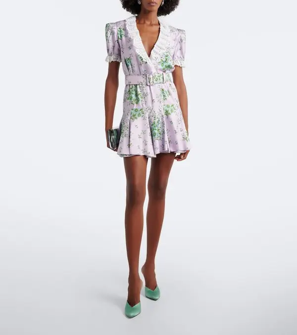RODARTE Floral Silk Twill Minidress