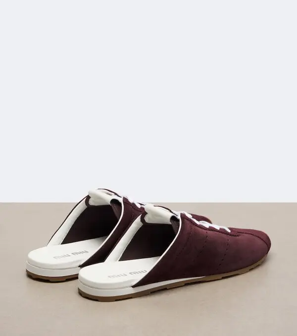 Miu Miu Plume Suede Mules