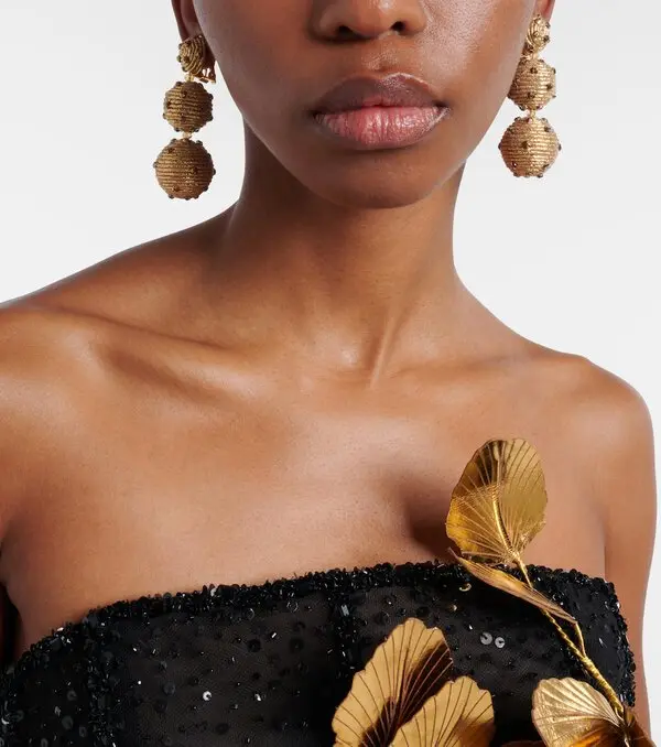 Oscar De La Renta Embellished Clip-on Earrings