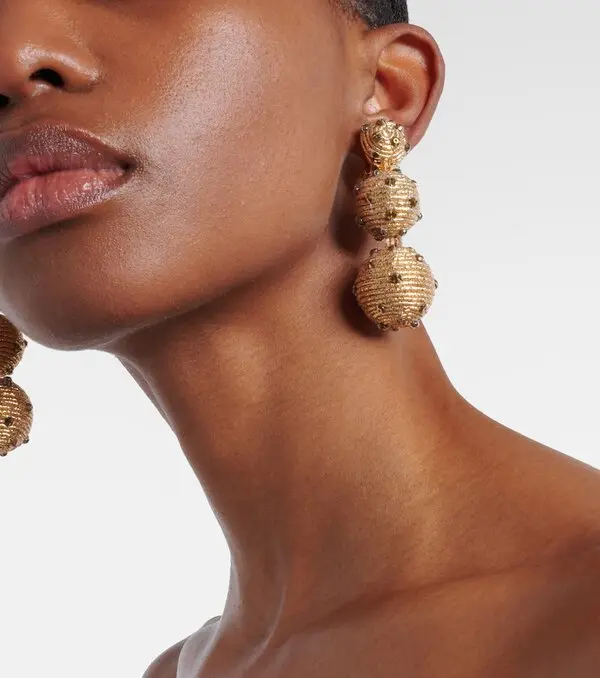 Oscar De La Renta Embellished Clip-on Earrings