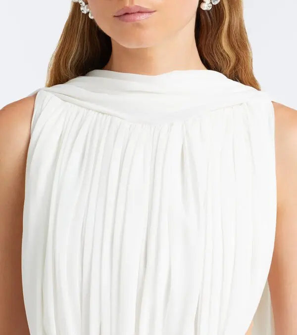 David Koma Asymmetric Draped Embellished Midi Dress