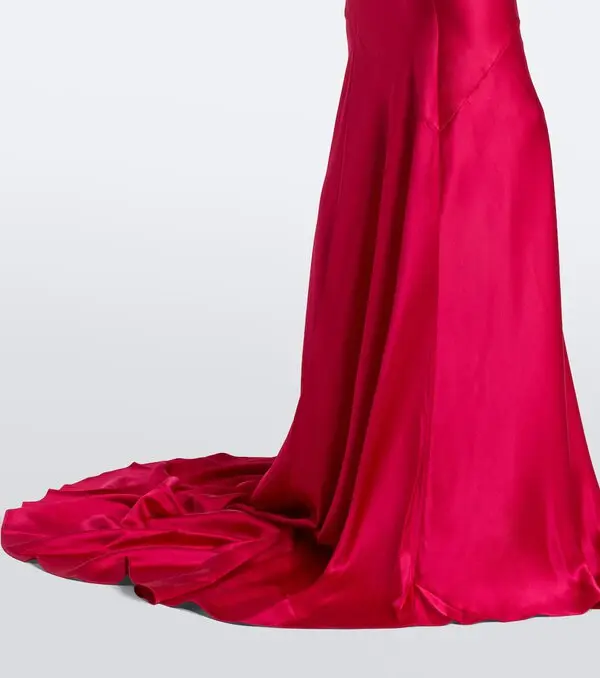 Alex Perry Halterneck Silk Satin Gown