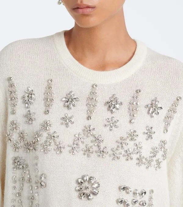 Costarellos Madley Crystal-embellished Crewneck Sweater