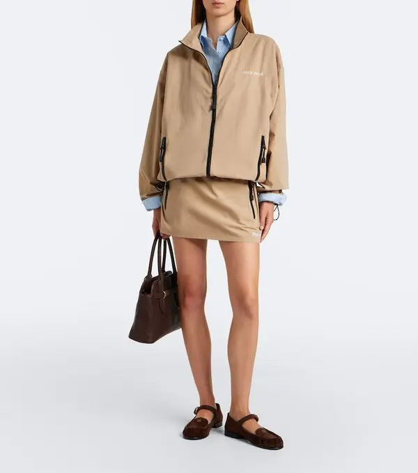 Miu Miu Cotton Gabardine Mini Skirt