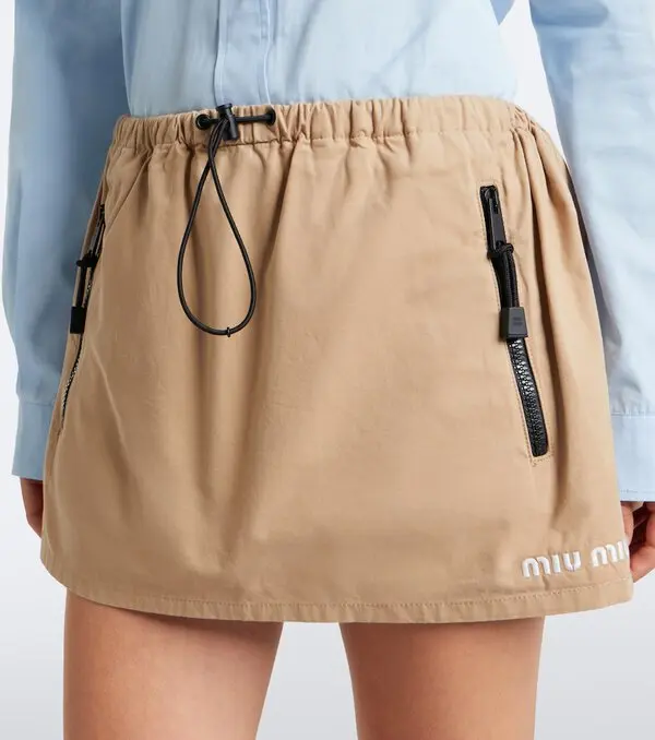 Miu Miu Cotton Gabardine Mini Skirt