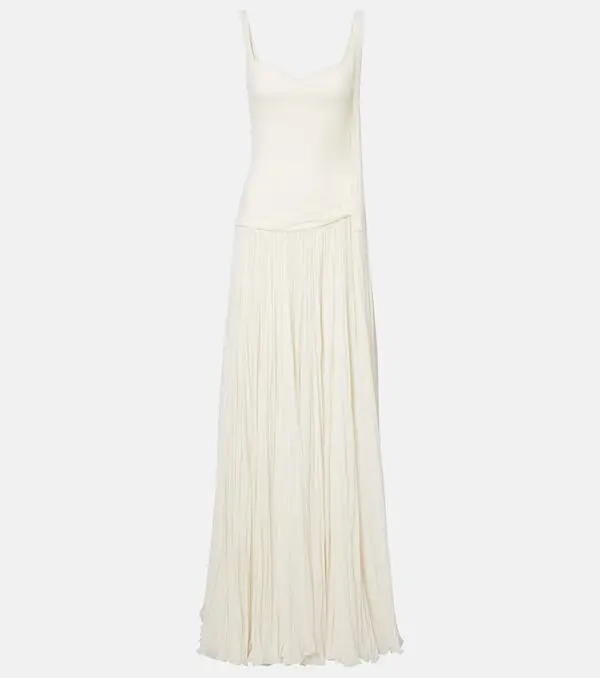 MARMAR HALIM Ana" Gown In Butter Yellow Crepe And Chiffon