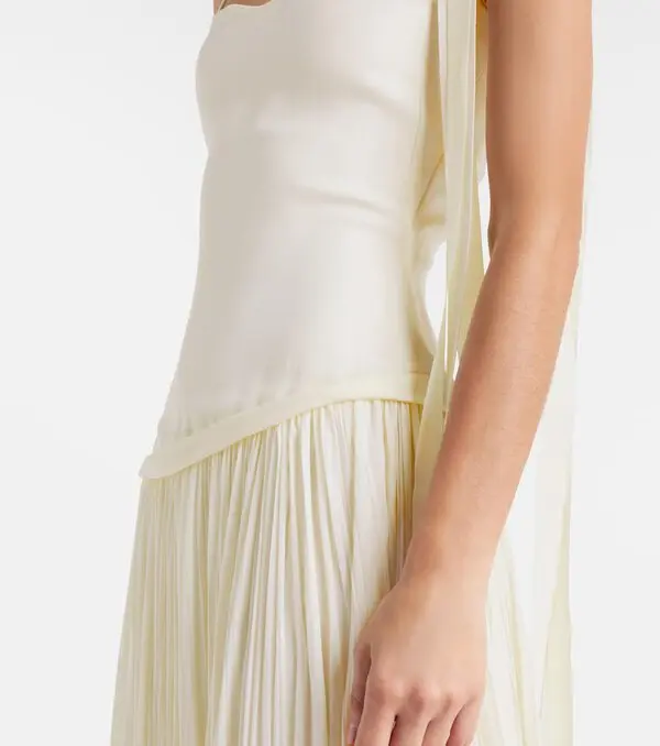 MARMAR HALIM Ana" Gown In Butter Yellow Crepe And Chiffon
