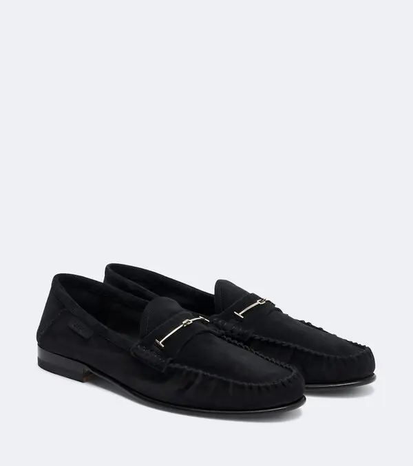 TOM FORD Suede Penny Loafers - Black