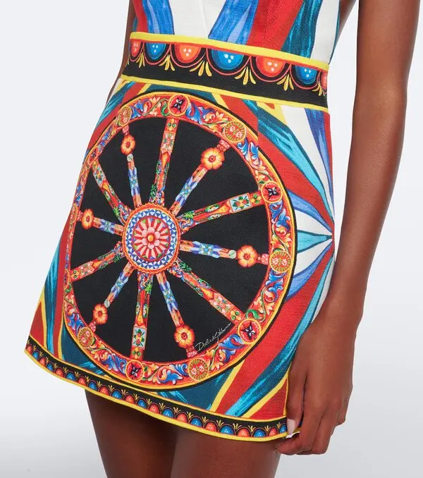 Dolce & Gabbana Carretto Silk-blend Crop Top