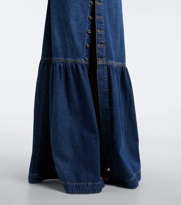 Dolce & Gabbana Tiered Denim Maxi Skirt