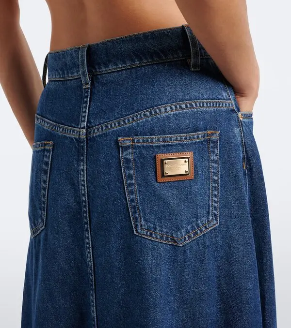 Dolce & Gabbana Tiered Denim Maxi Skirt