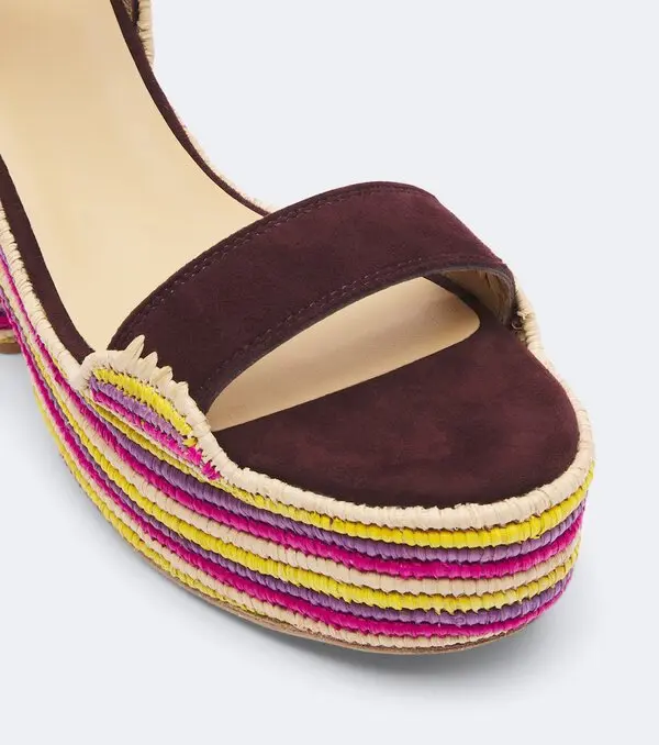 Gabriela Hearst Sardis Suede And Raffia Platform Sandals