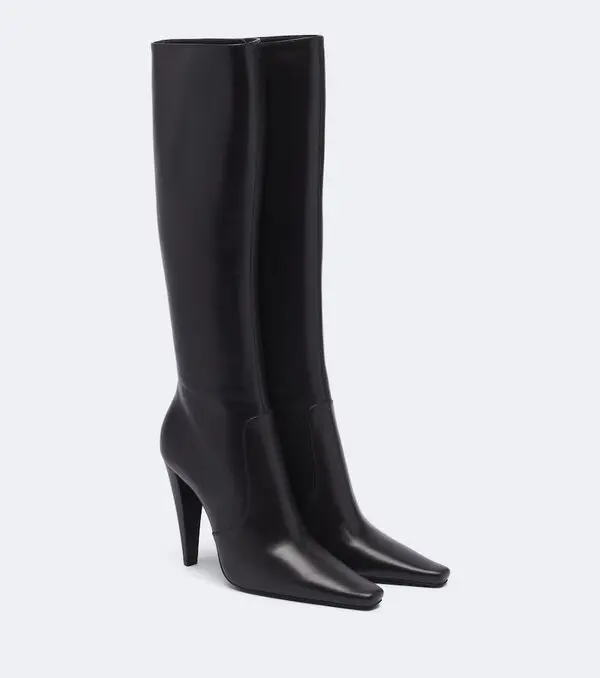 Saint Laurent Leather Knee-high Boots - Black