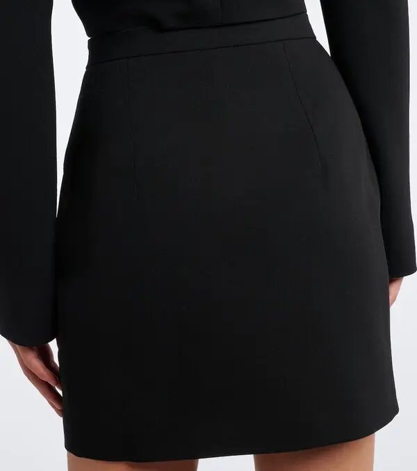 Alessandra Rich Wool-blend Crêpe Miniskirt