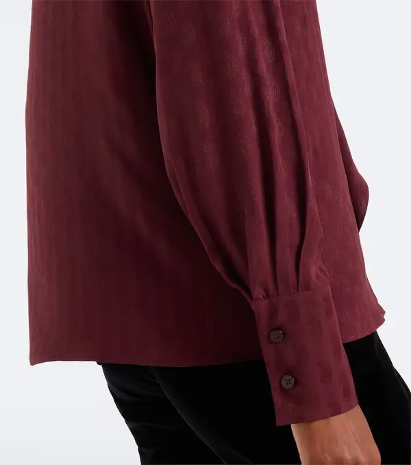 Etro Tie-neck Paisley Jacquard Blouse