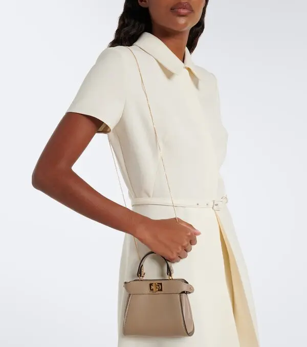 Fendi Peekaboo® Mini Leather Top-handle Bag - Beige