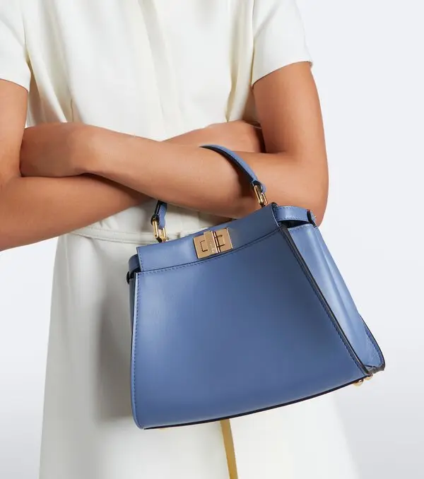 Fendi Peekaboo® Mini Leather Top-handle Bag - Blue