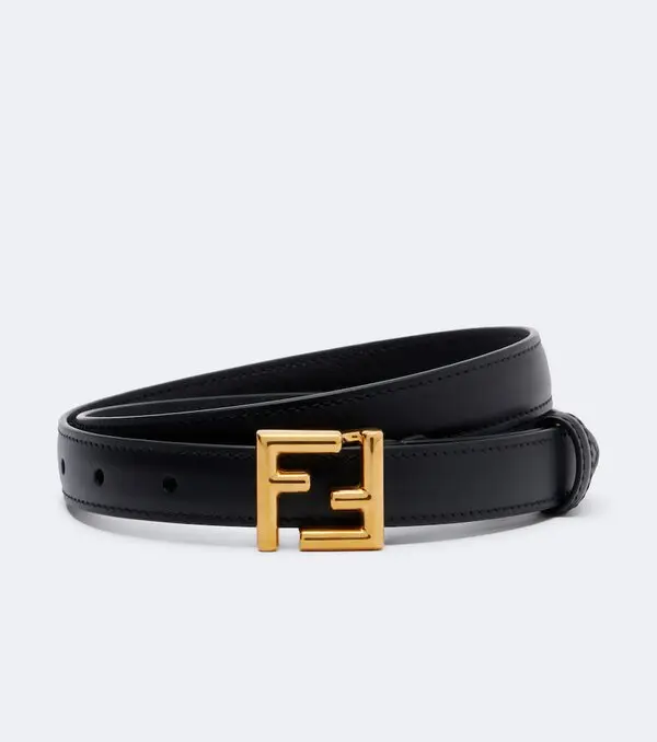 Fendi Ff Leather Belt - Black