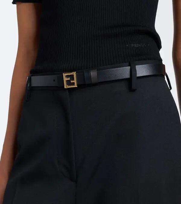 Fendi Ff Leather Belt - Brown