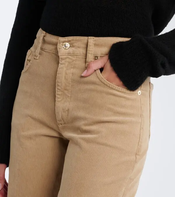 7 For All Mankind Stovepipe Cotton-blend Corduroy Straight Pants