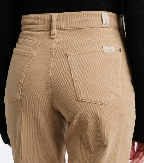 7 For All Mankind Stovepipe Cotton-blend Corduroy Straight Pants