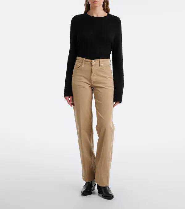 7 For All Mankind Stovepipe Cotton-blend Corduroy Straight Pants