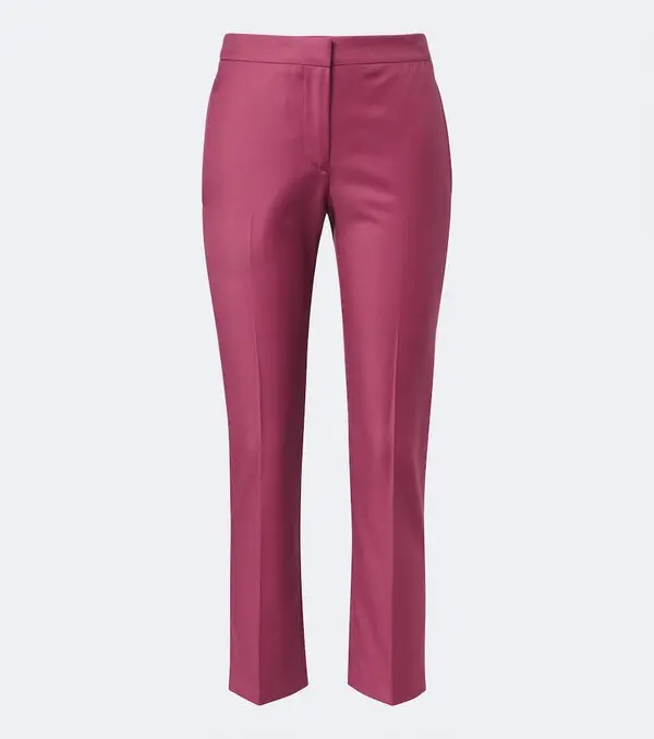 Alexander McQueen Wool Gabardine Slim Pants - Pink