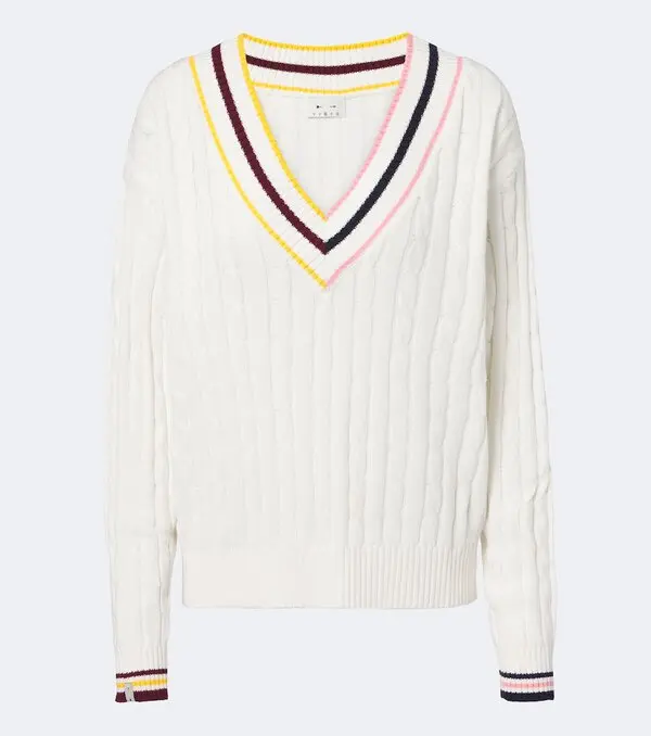 The Upside Josette Cable-knit Cotton Sweater - White