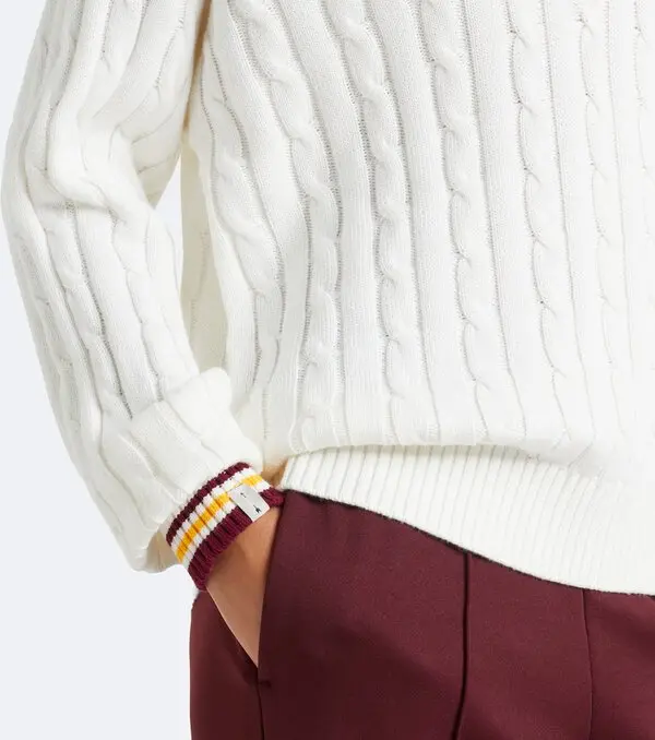 The Upside Josette Cable-knit Cotton Sweater - White