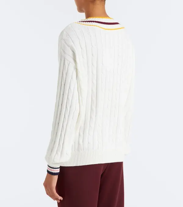 The Upside Josette Cable-knit Cotton Sweater - White