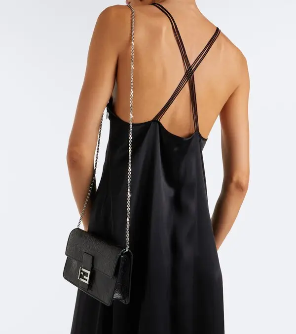 Fendi Mini Leather Shoulder Bag - Black